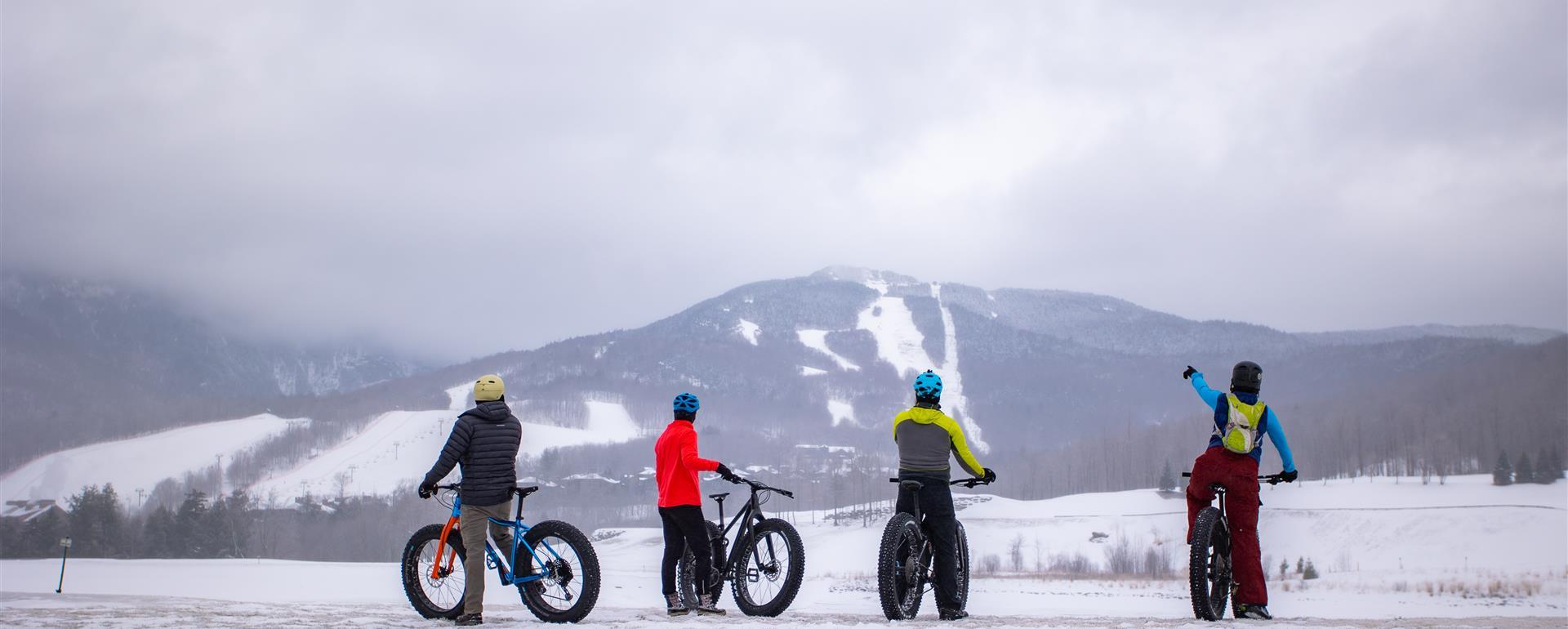 Winter Snowbiking in Stowe, Vermont | Spruce Peak Adventures